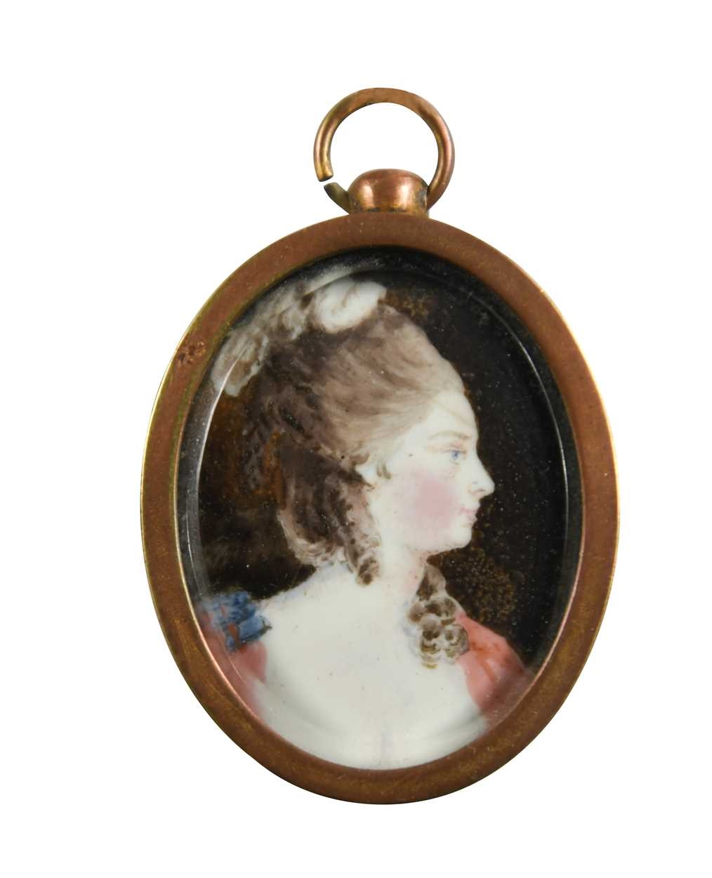William Grimaldi | Portrait miniature of a lady; Lady in blue dress ...
