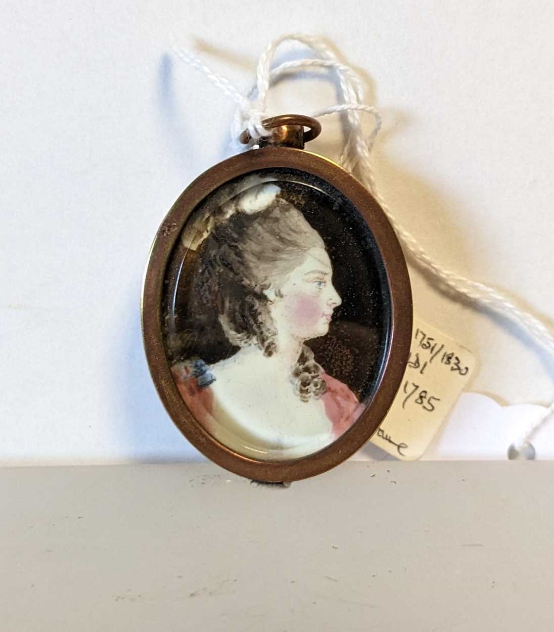 William Grimaldi | Portrait miniature of a lady; Lady in blue dress ...