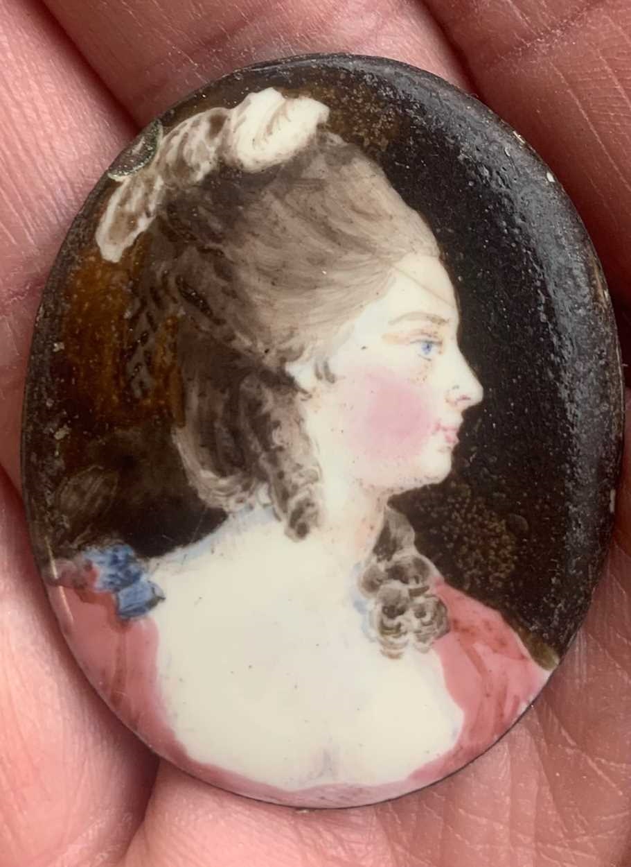 William Grimaldi | Portrait miniature of a lady; Lady in blue dress ...
