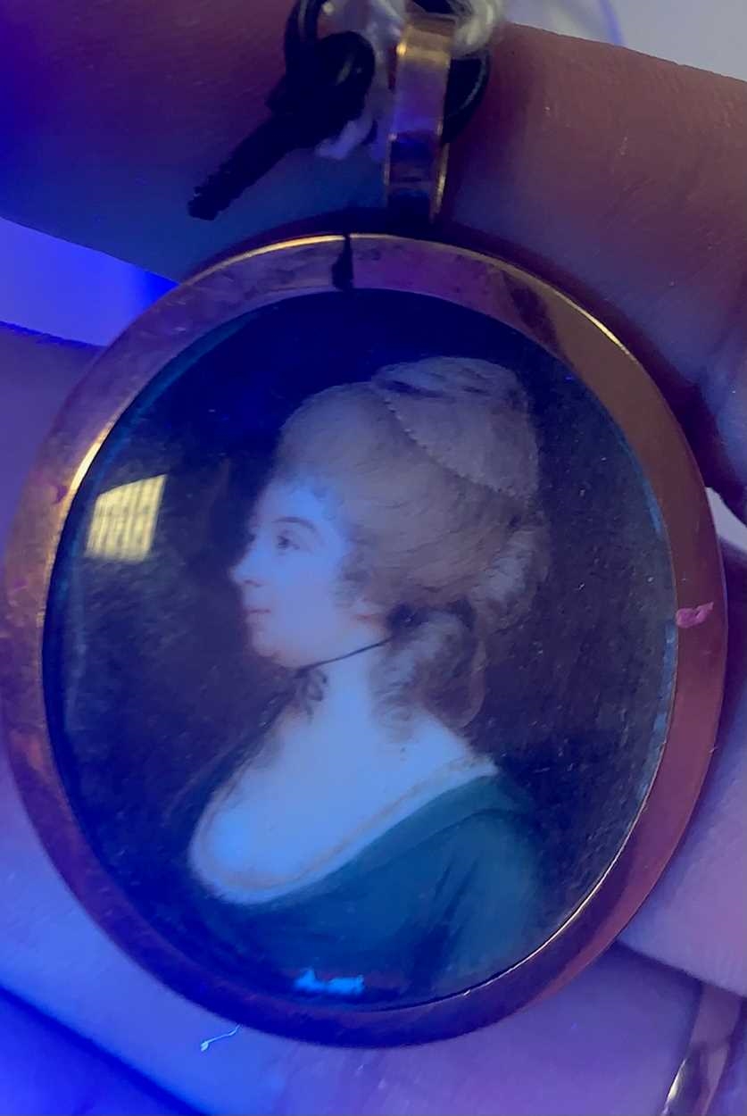 William Grimaldi | Portrait miniature of a lady; Lady in blue dress ...
