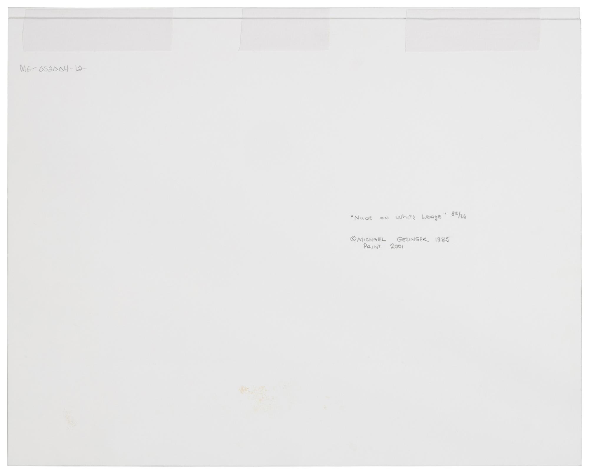 Michael Gesinger | Nude on White Ledge (1985) | MutualArt