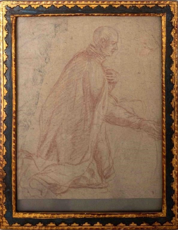 European School | Priest / monk / patron praying on his knees | MutualArt