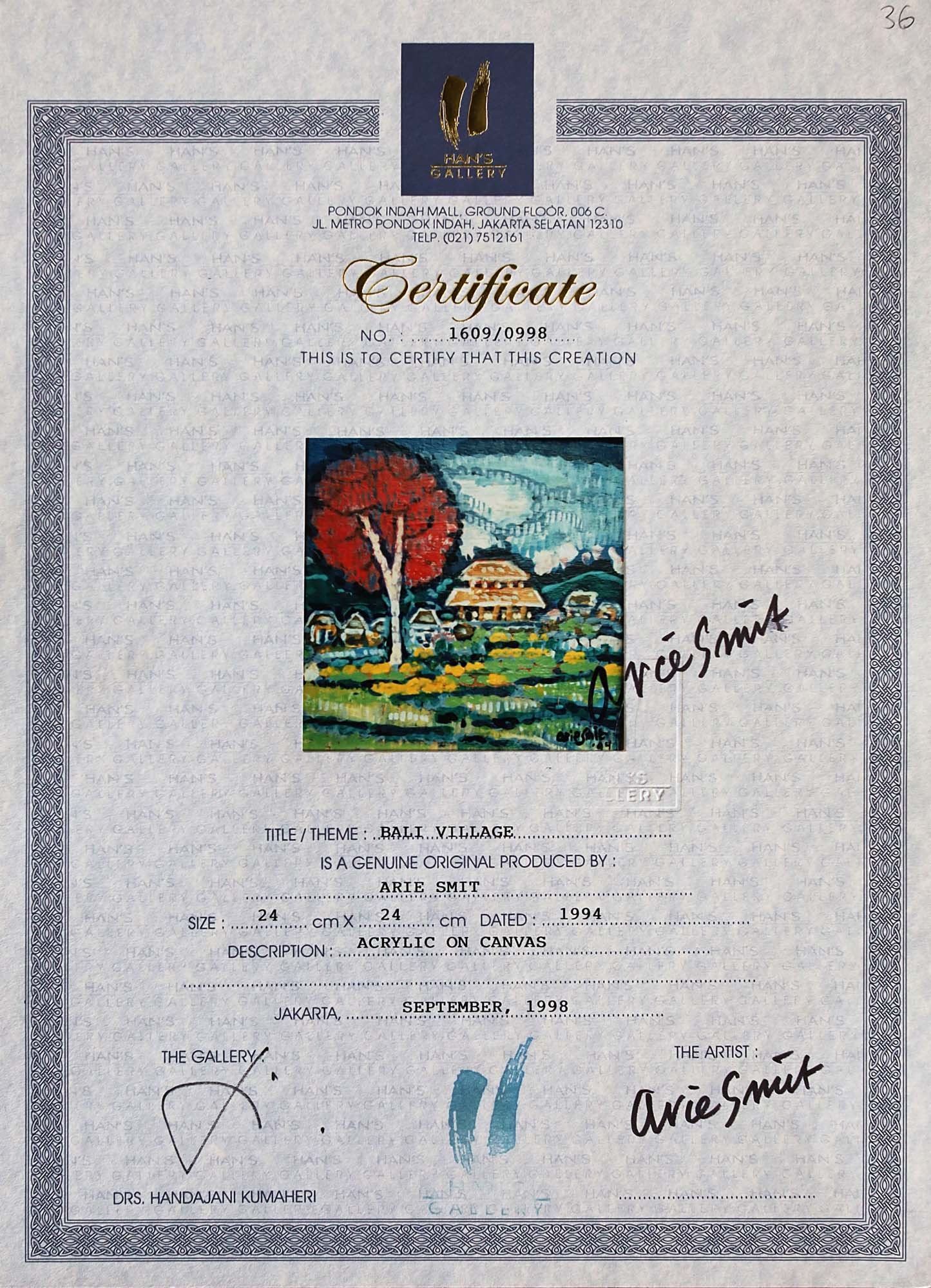 Arie Smit | Bali Village (1994) | MutualArt