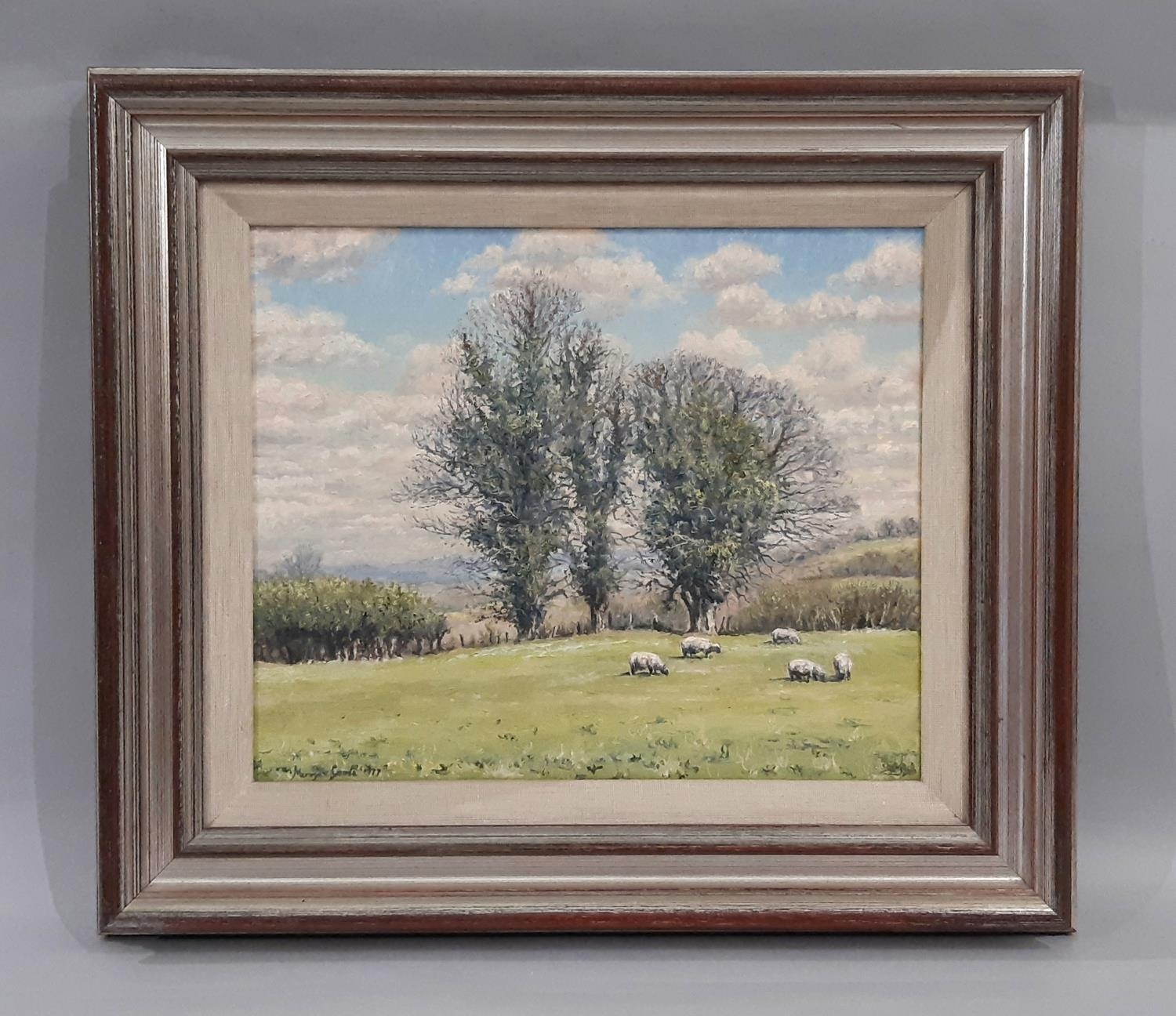 Mervyn Goode | Sheeps and Oaks, Hawkley Hurst (1977) | MutualArt