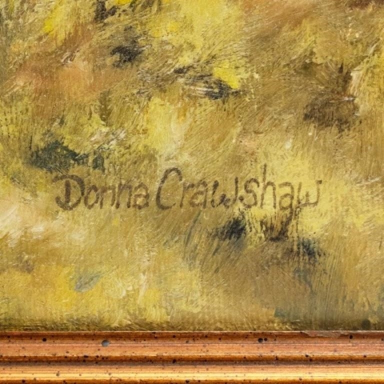 Donna Crawshaw | A grey horse grazing under the tree | MutualArt