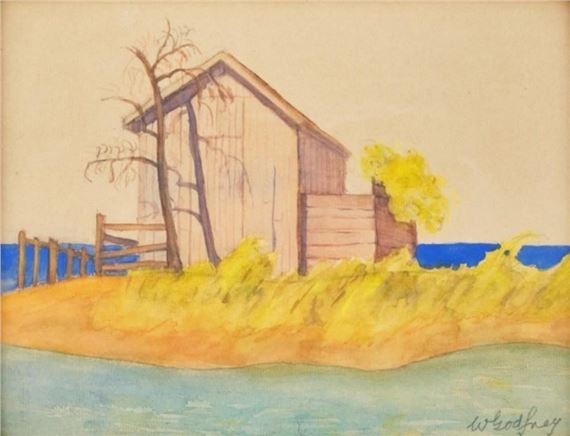 William Godfrey | A barn | MutualArt