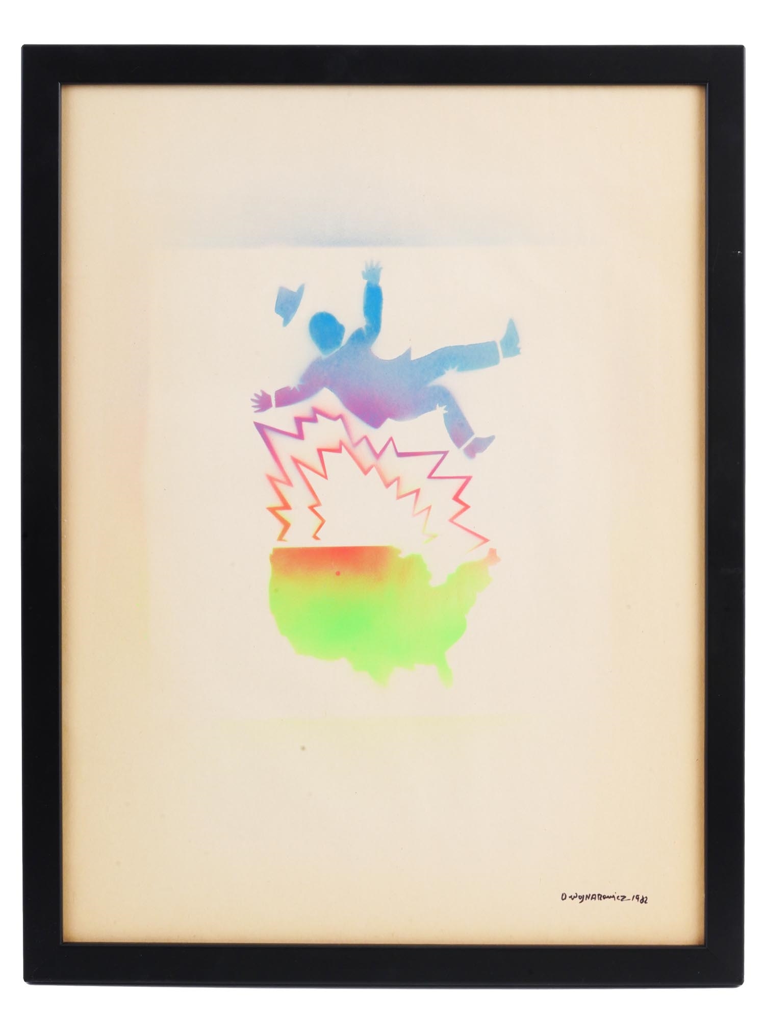 David Wojnarowicz | A composition with a falling man and map of the U.S ...