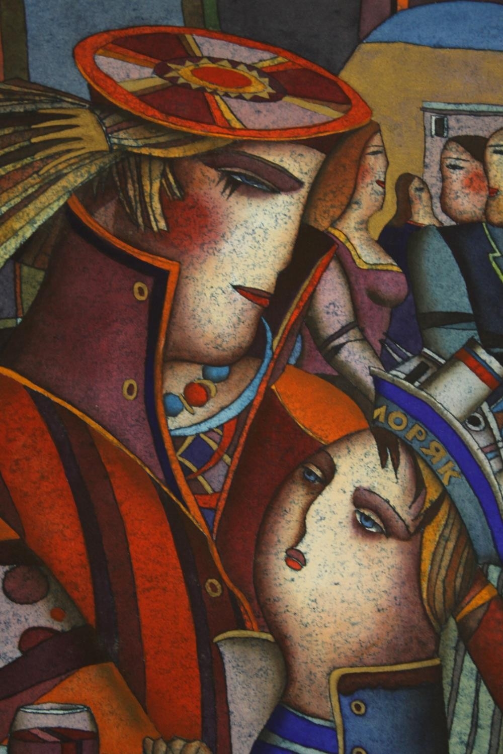 Alexander Ivanov | Sailor, mother and chld and birds on basket of fruit ...