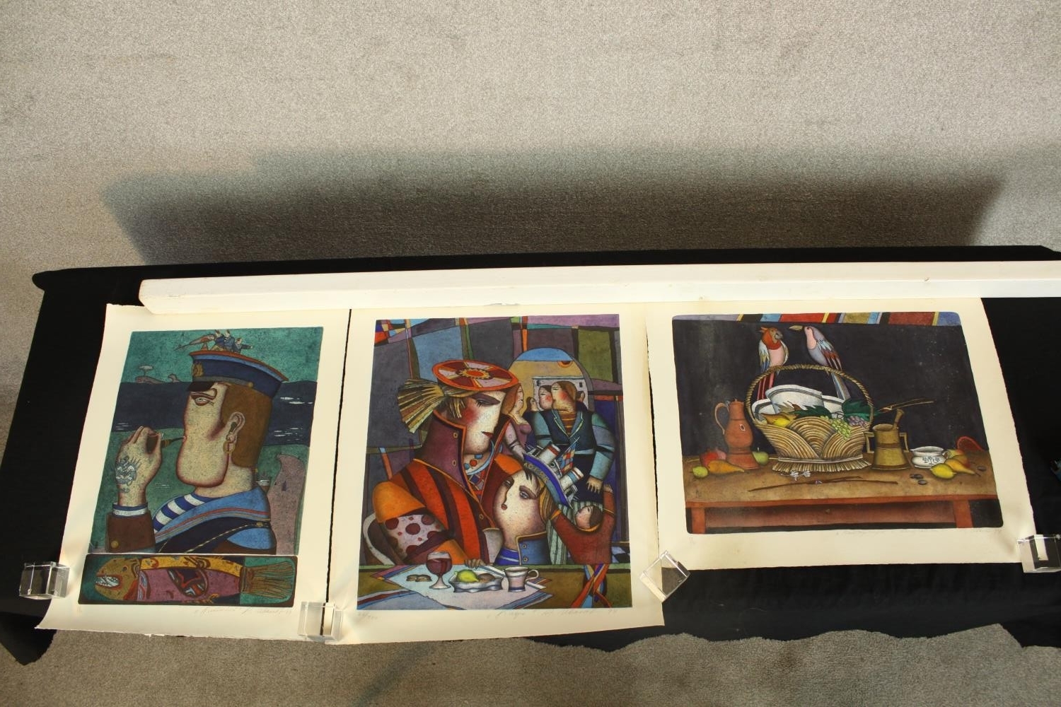 Alexander Ivanov | Sailor, mother and chld and birds on basket of fruit ...