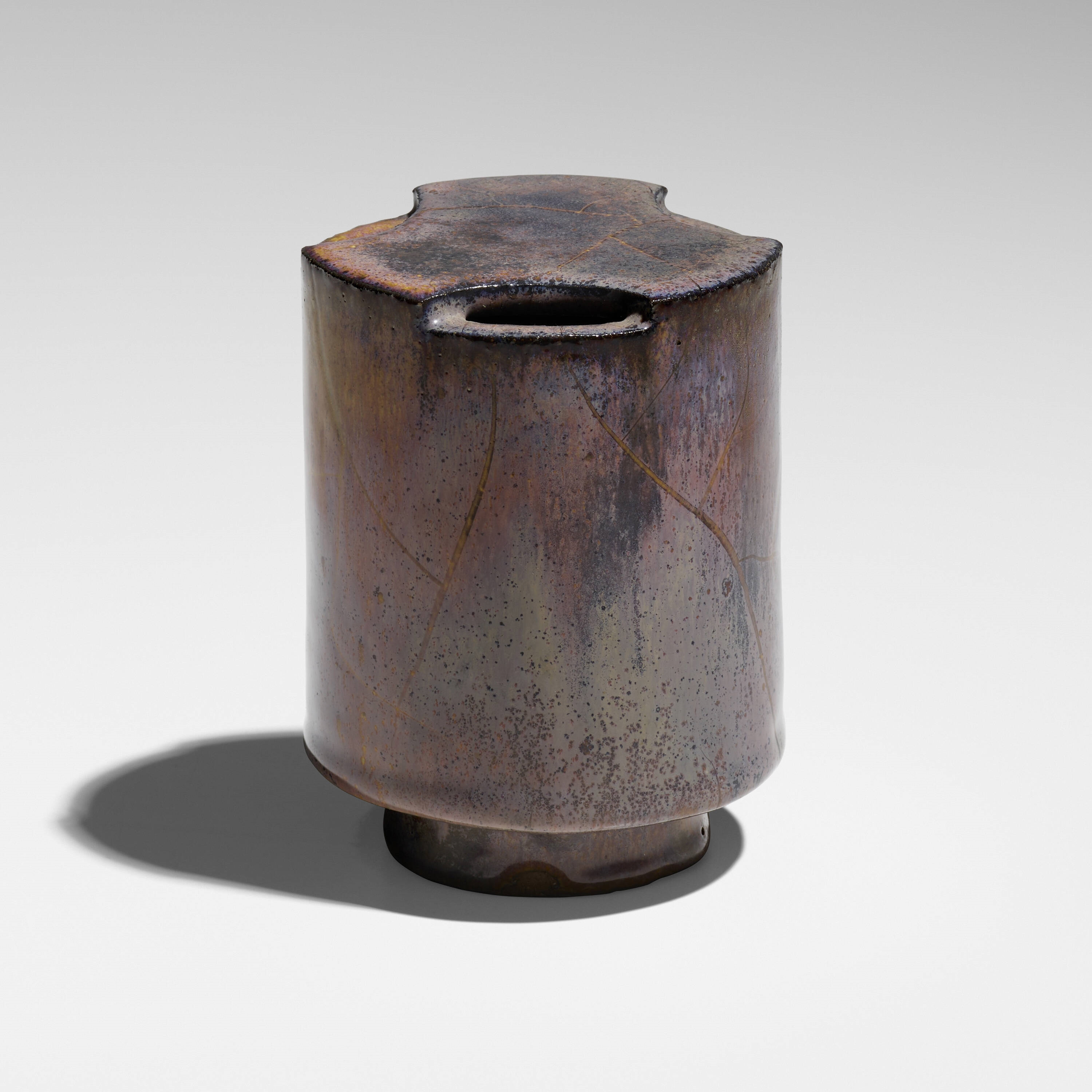 Otto & Gertrud Natzler | Cylindrical form with three openings (1984 ...