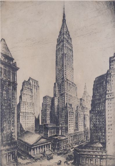 Anton Schutz | The Manhattan Company Building etching | MutualArt