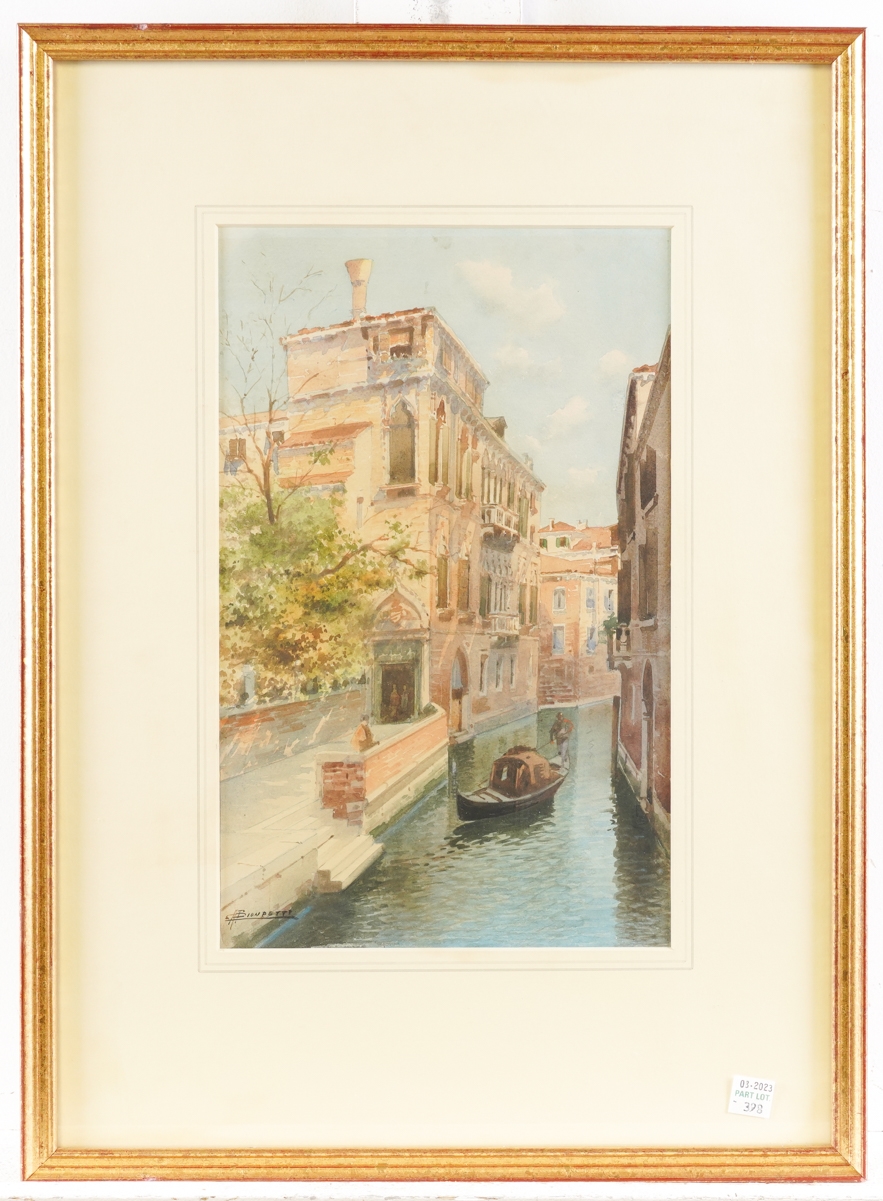 Percival Hall | A gondolier in the Venetian lagoon | MutualArt