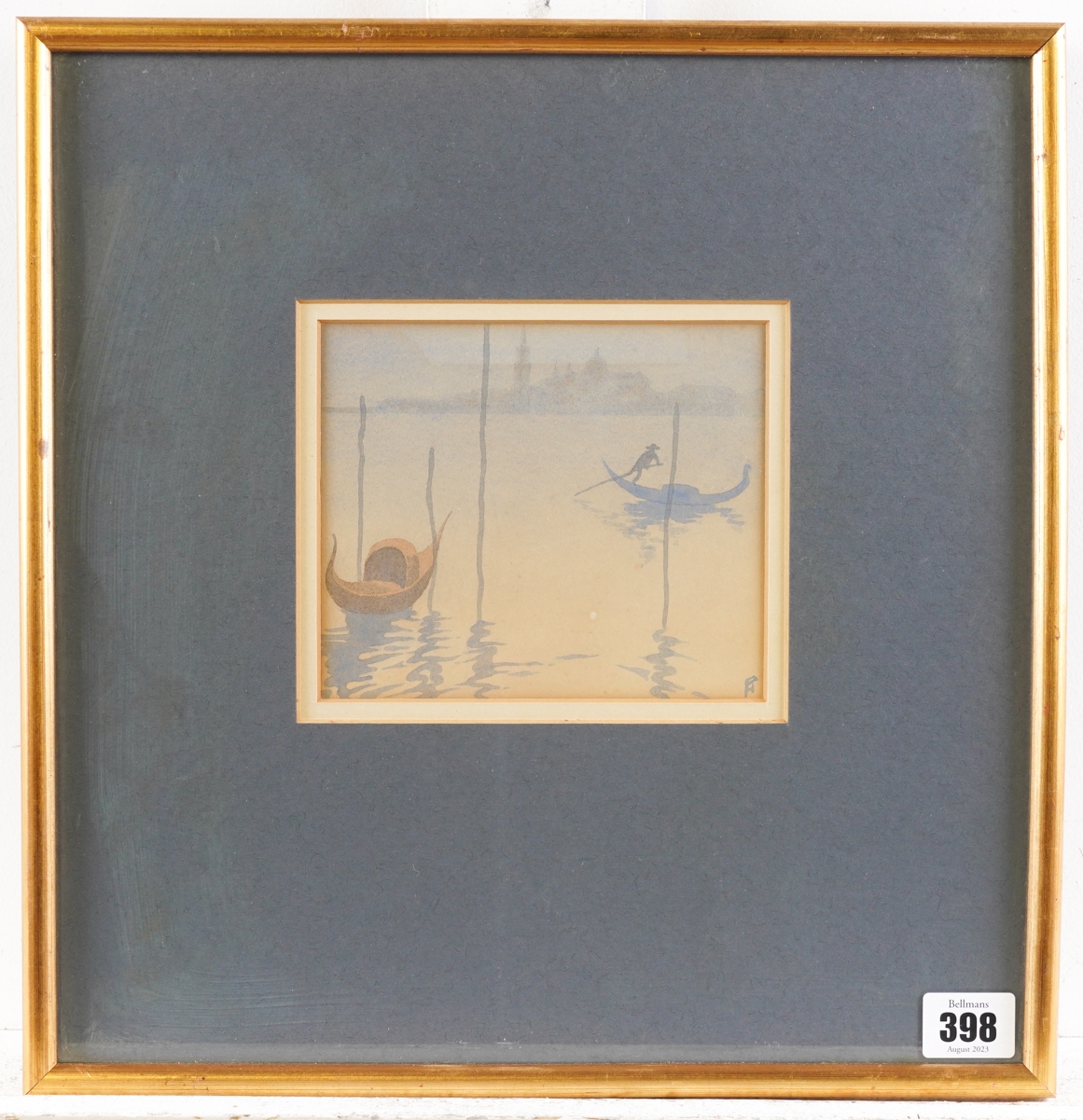 Percival Hall | A gondolier in the Venetian lagoon | MutualArt