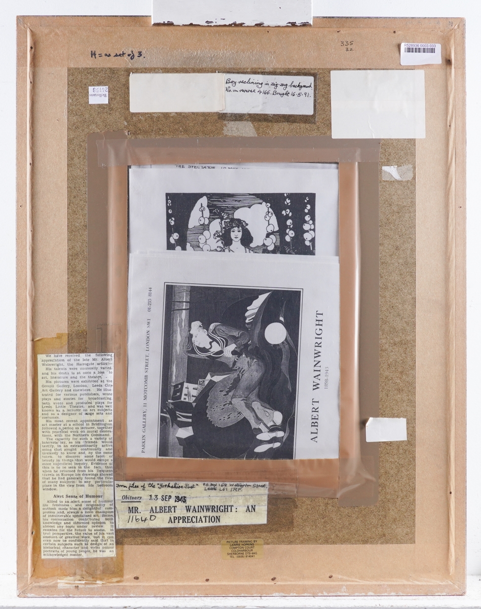 Albert Wainwright | Two boys with drapes tied around them | MutualArt