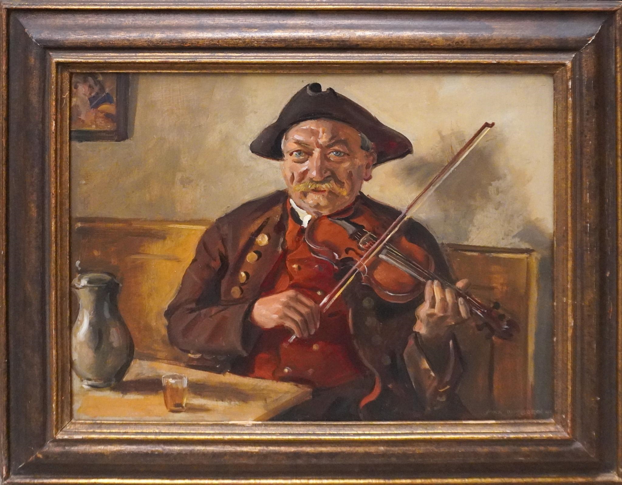 Max Rimbock | Tavern Interior with Man Playing Violin | MutualArt