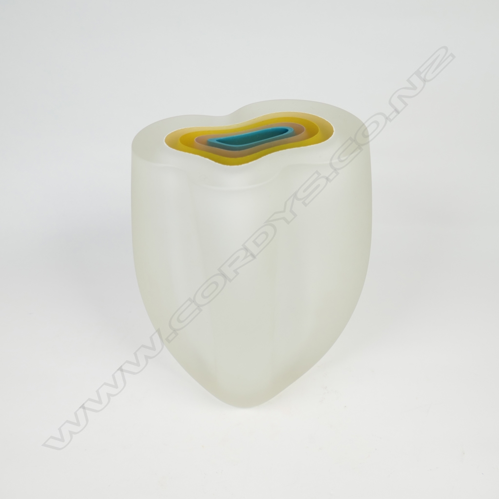 Dominic Burrell | Dominic Burrell heavy layered art glass vase | MutualArt