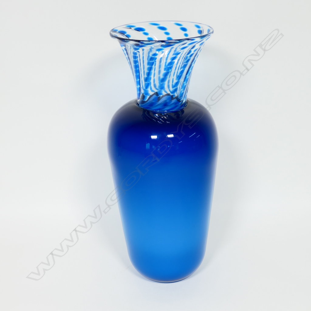 John Penman | John Penman 1997 blue art glass vase (1997) | MutualArt