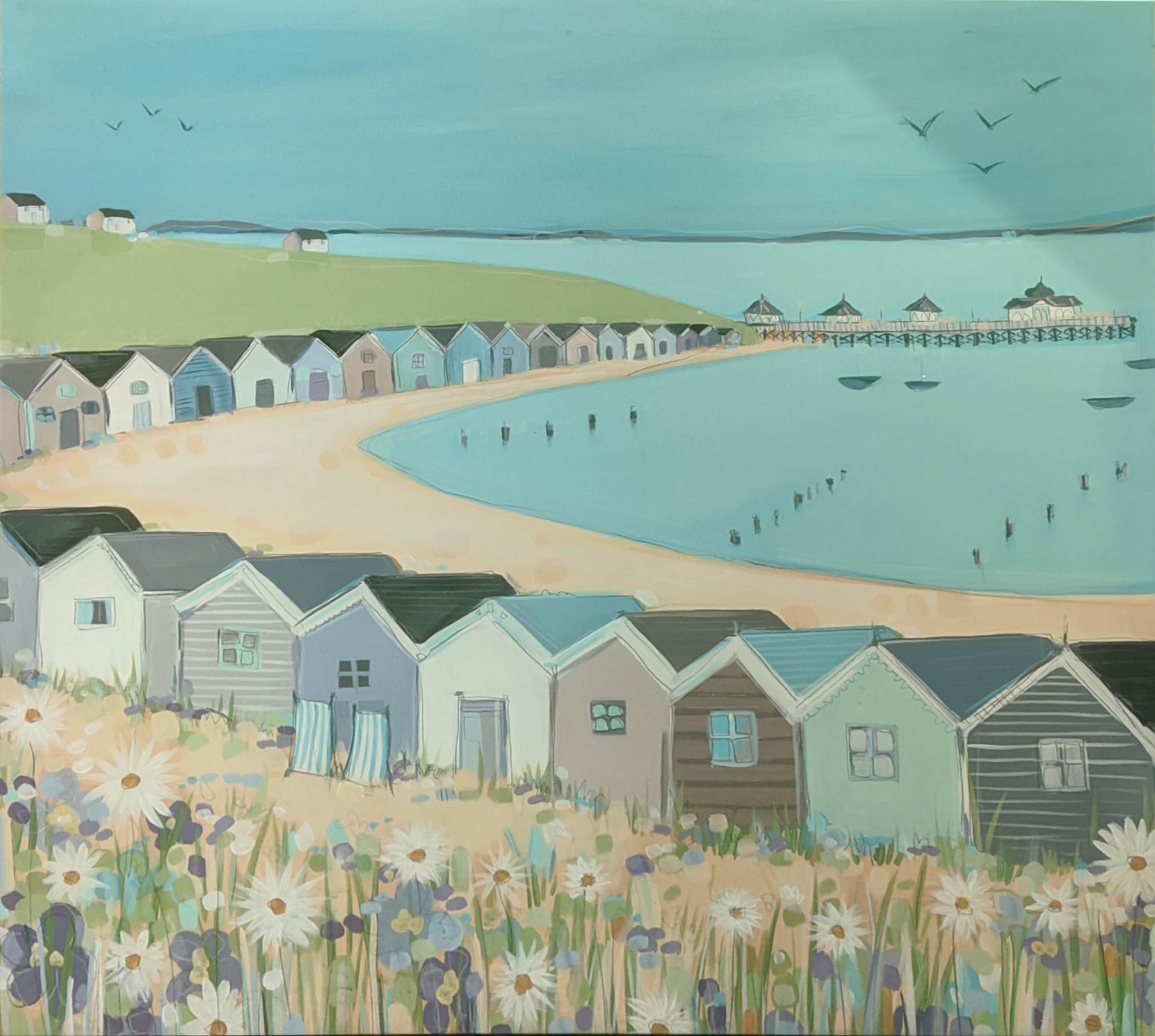 Janet Bell | Beach Huts | MutualArt