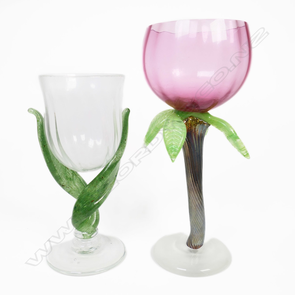Garry Nash | Two Garry Nash art glass goblets | MutualArt