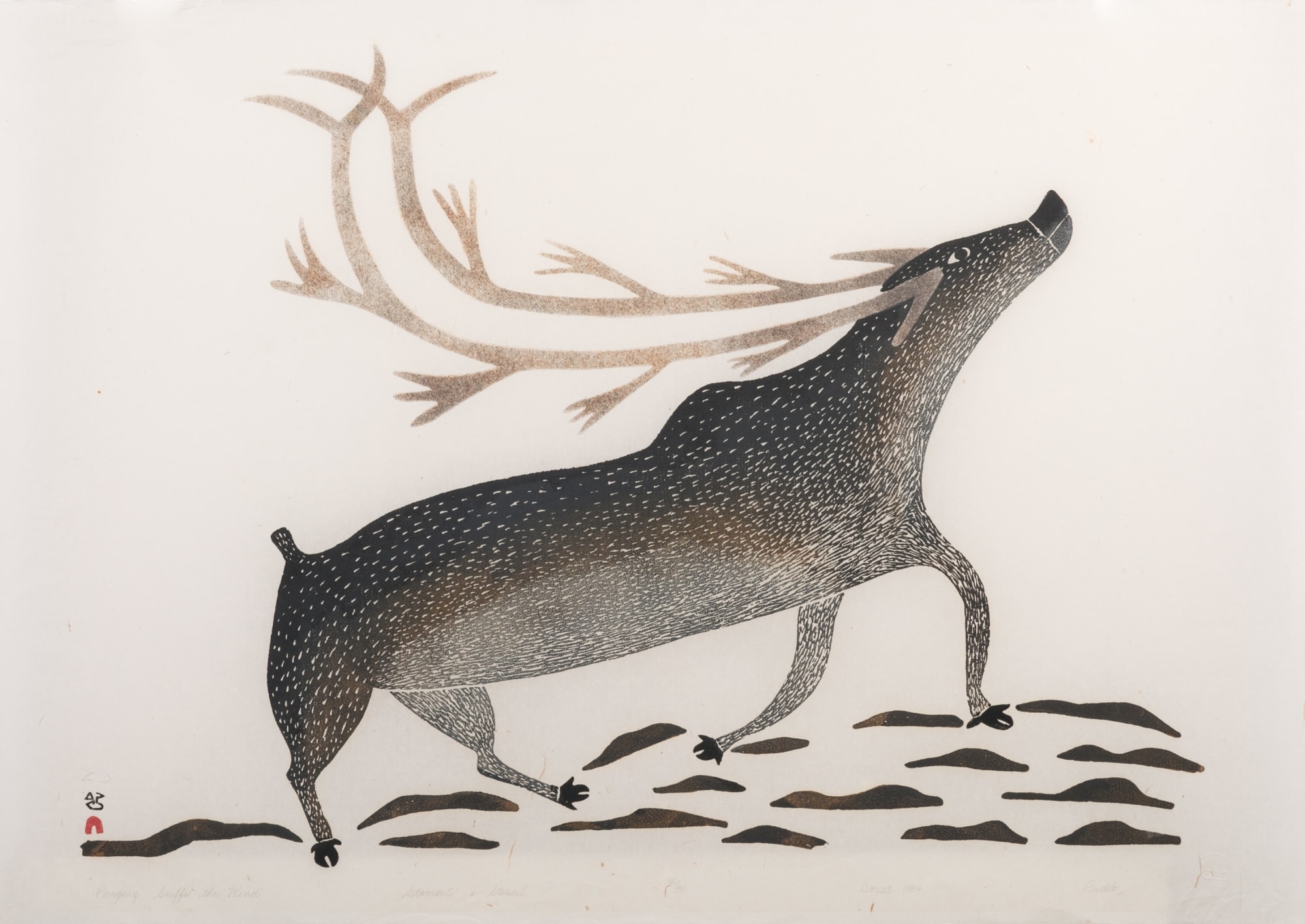 Pudlo Pudlat | Pangniq Sniffs the Wind (1984) | MutualArt