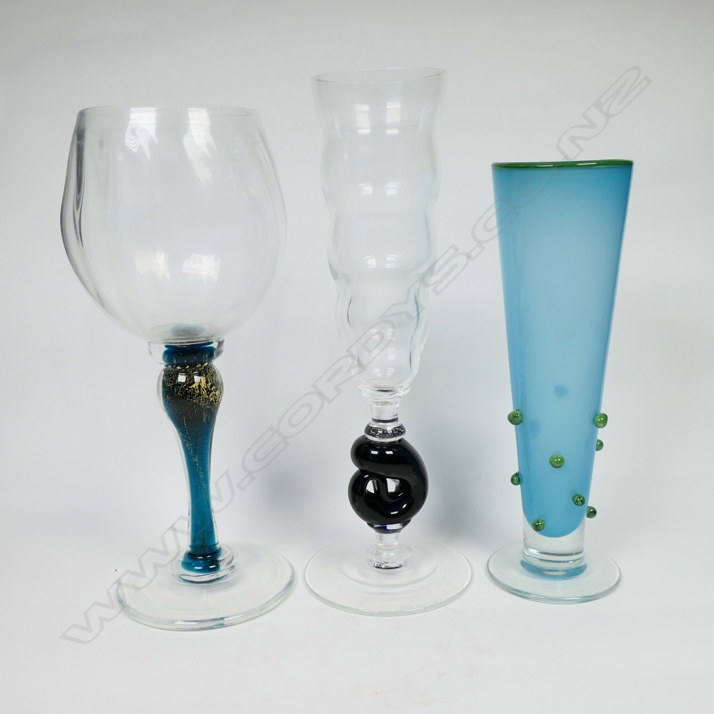 Garry Nash | Three art glass goblets | MutualArt