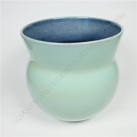 John Parker | John Parker pottery pale turquoise glazed vase | MutualArt