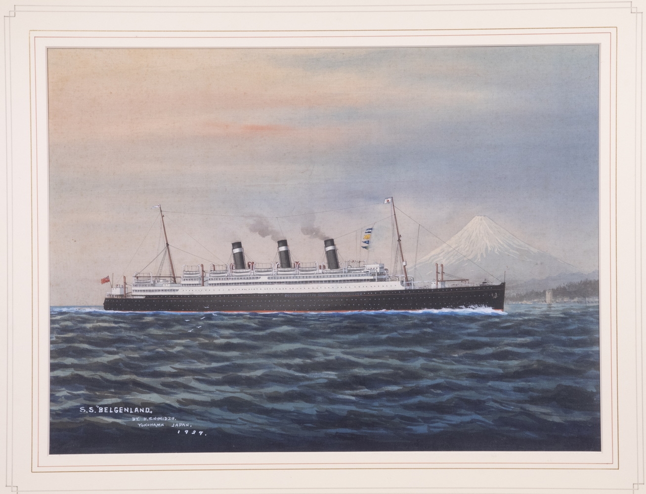 H. Shimidzu | British Flag Red Star Line Ocean Ship RMS Belgenland ...