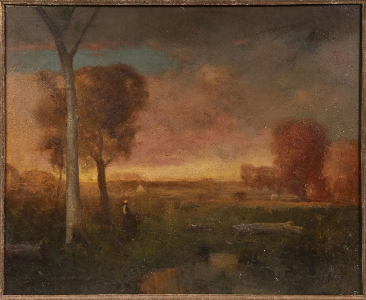 George Inness, Jr. | New Jersey Landscape with Woman Standing Under ...