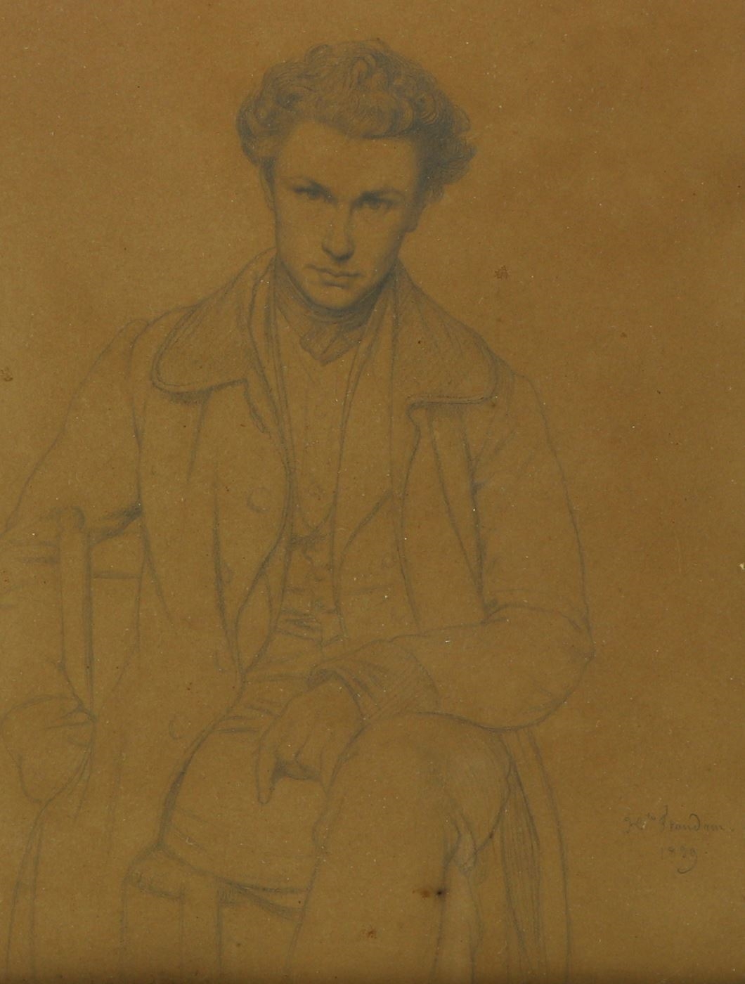 Jean-Hippolyte Flandrin | Portrait de jeune homme (1839) | MutualArt