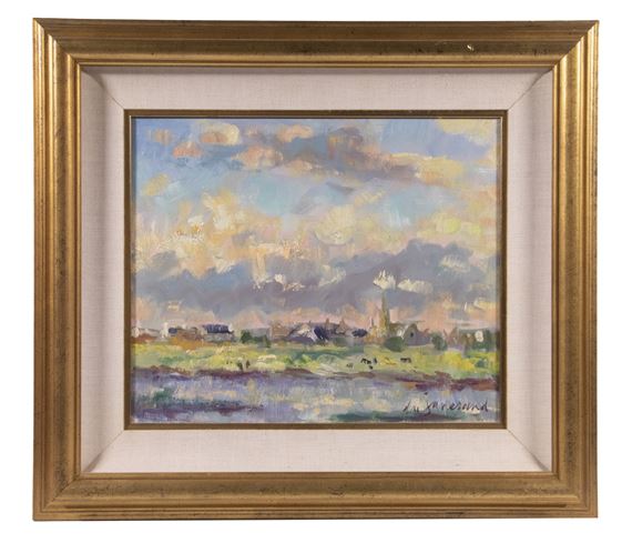 Daniel du Janerand | Landscape with figures and a small village on the ...