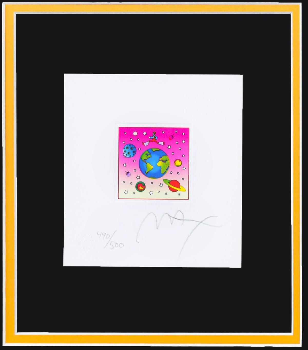 Peter Max | Cosmic Runner with planets (Mini) | MutualArt