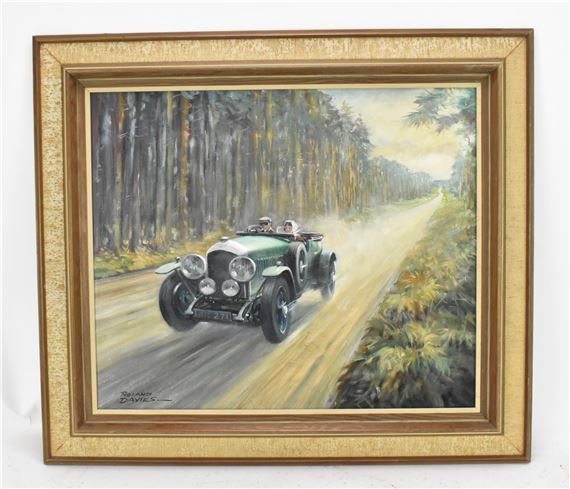Roland Davies | depicting a couple in a 1940s classic car driving along ...