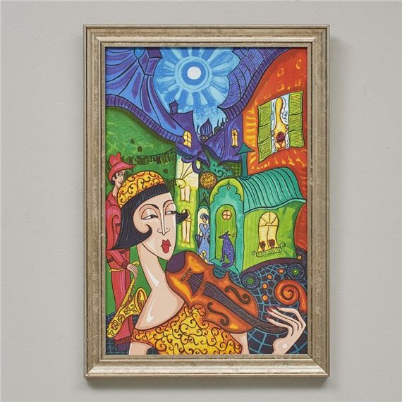 Angelica Wiik | Flicka med fiol | MutualArt