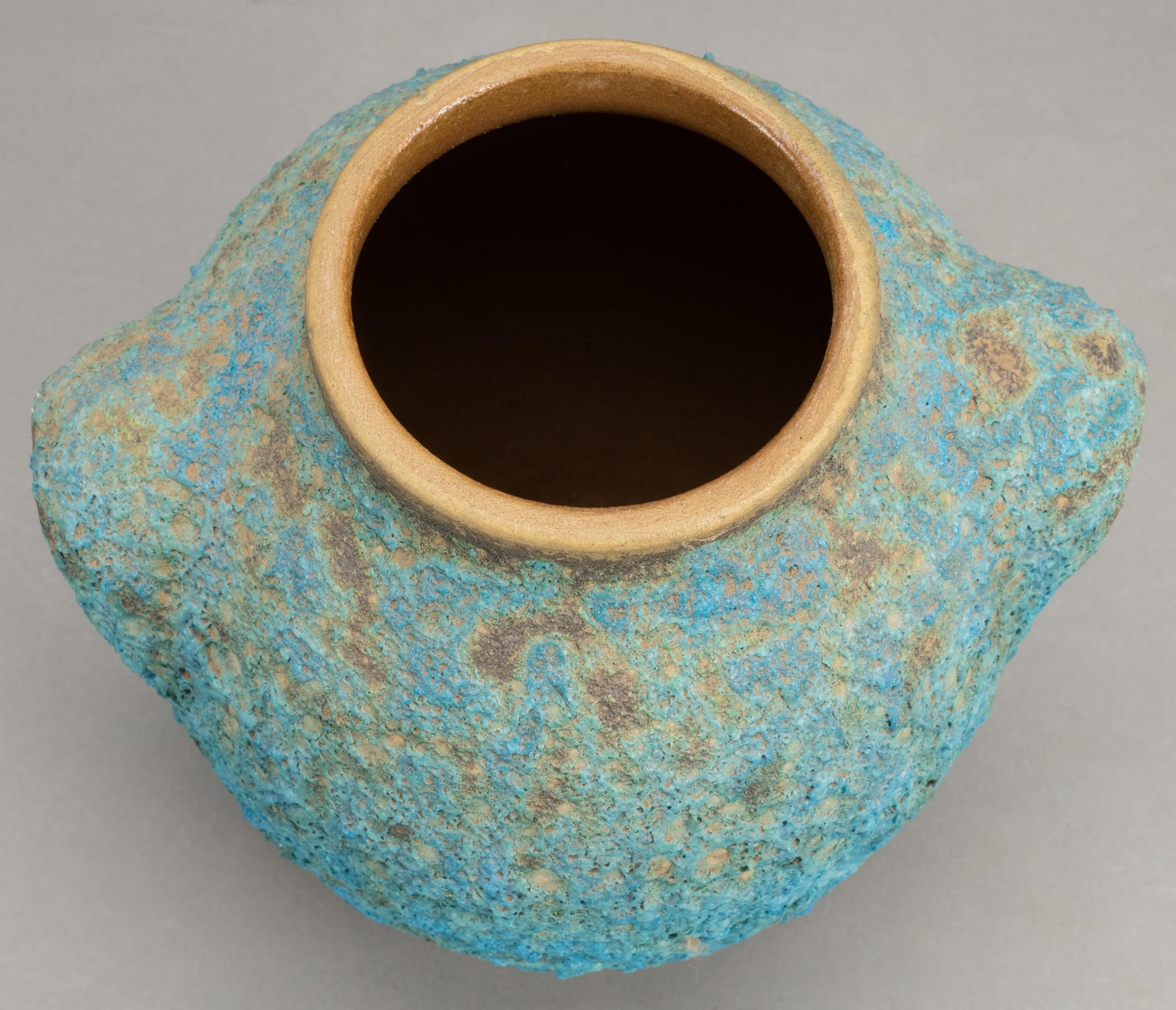 Harding Black | Turquoise Lava Glaze Handled Urn (1980) | MutualArt