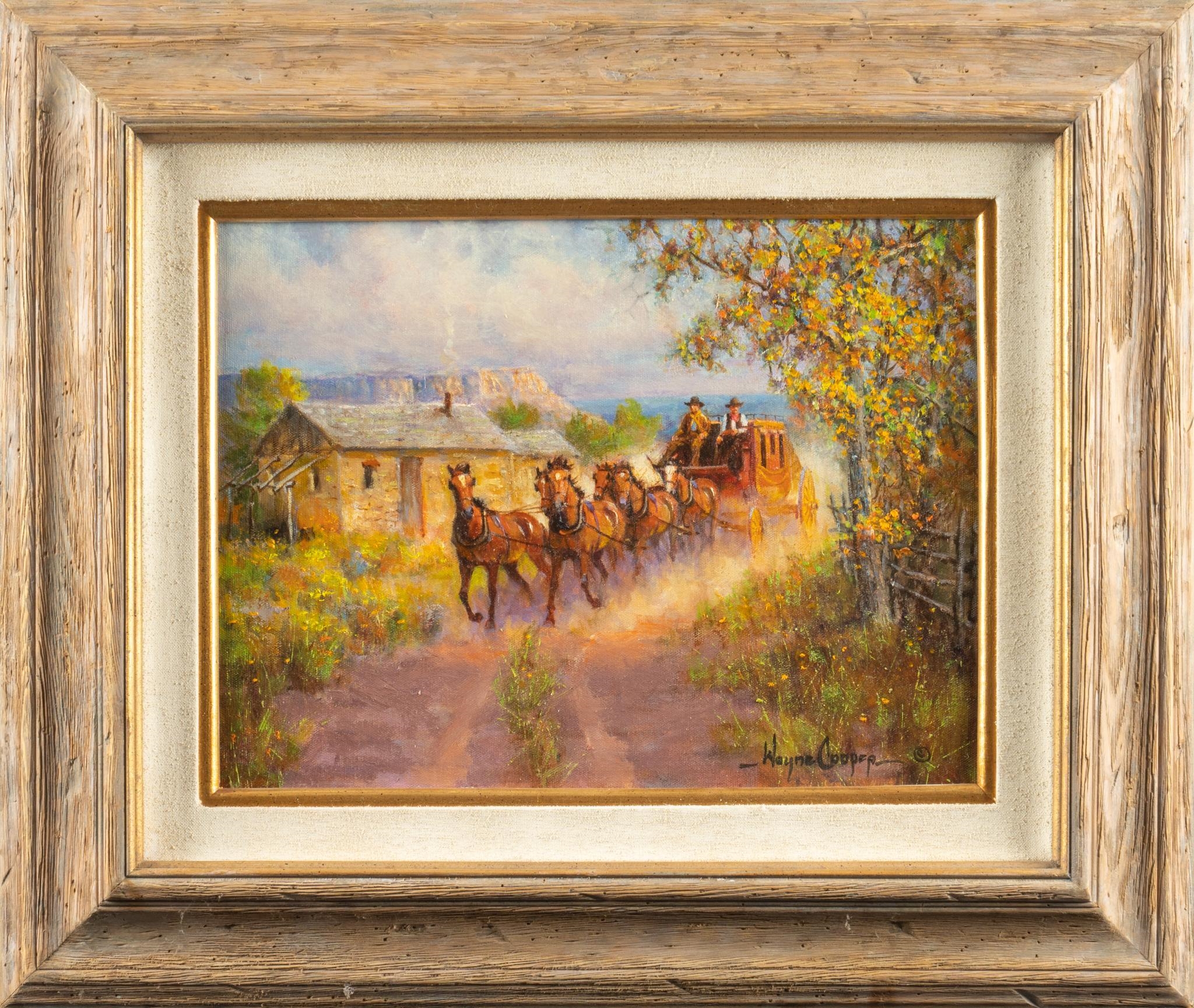 Wayne Cooper | Stagecoach and Town | MutualArt