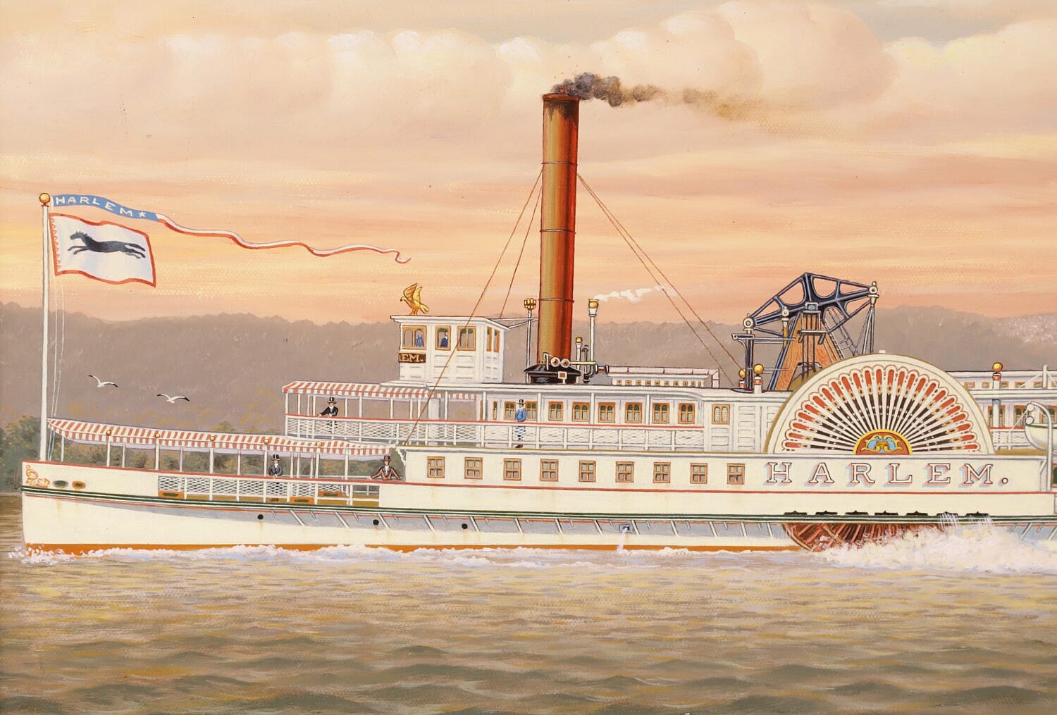 Albert Nemethy | Portrait of the American Sidewheeler Harlem” | MutualArt