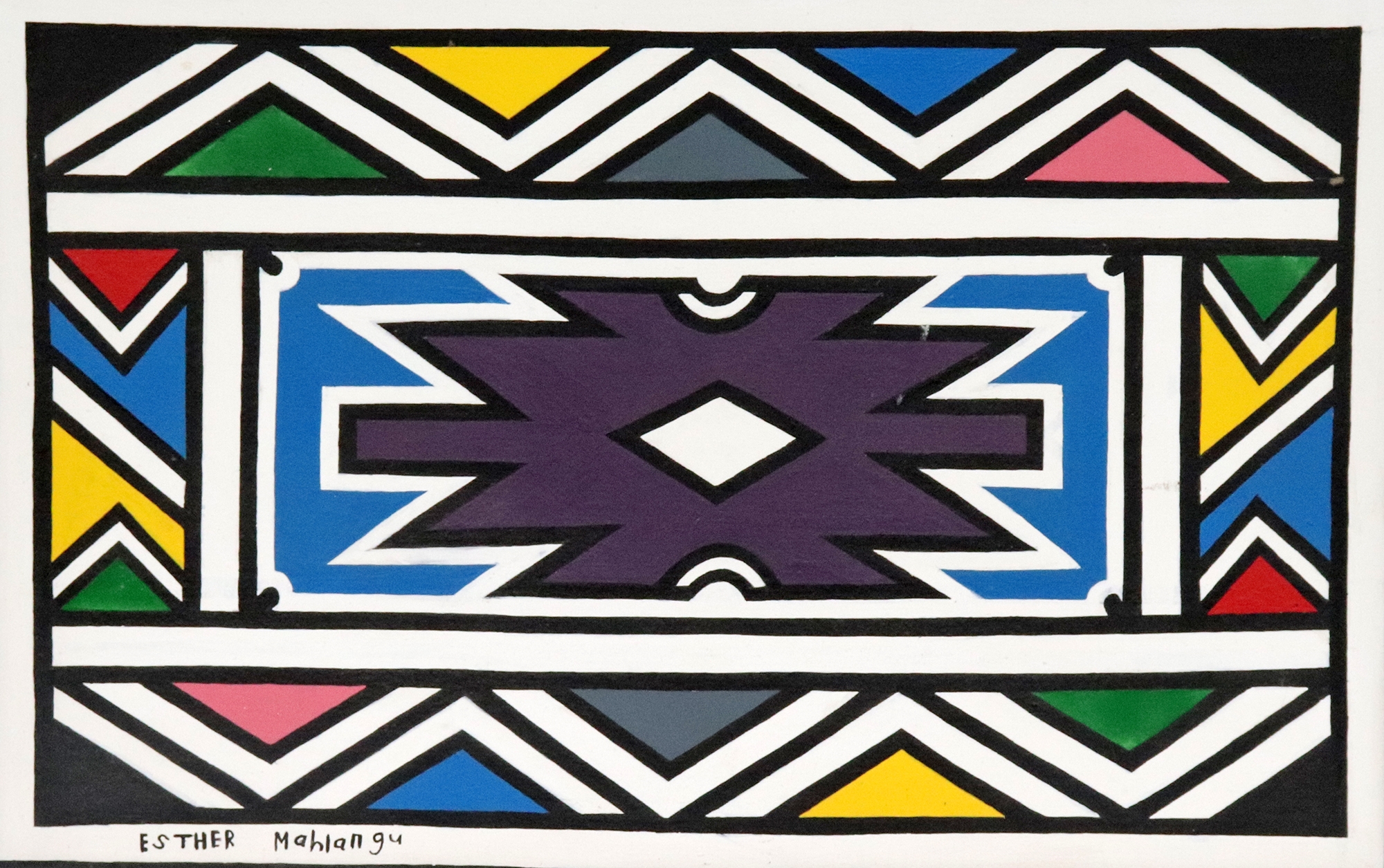 Esther Mahlangu | NDEBELE PATTERN | MutualArt
