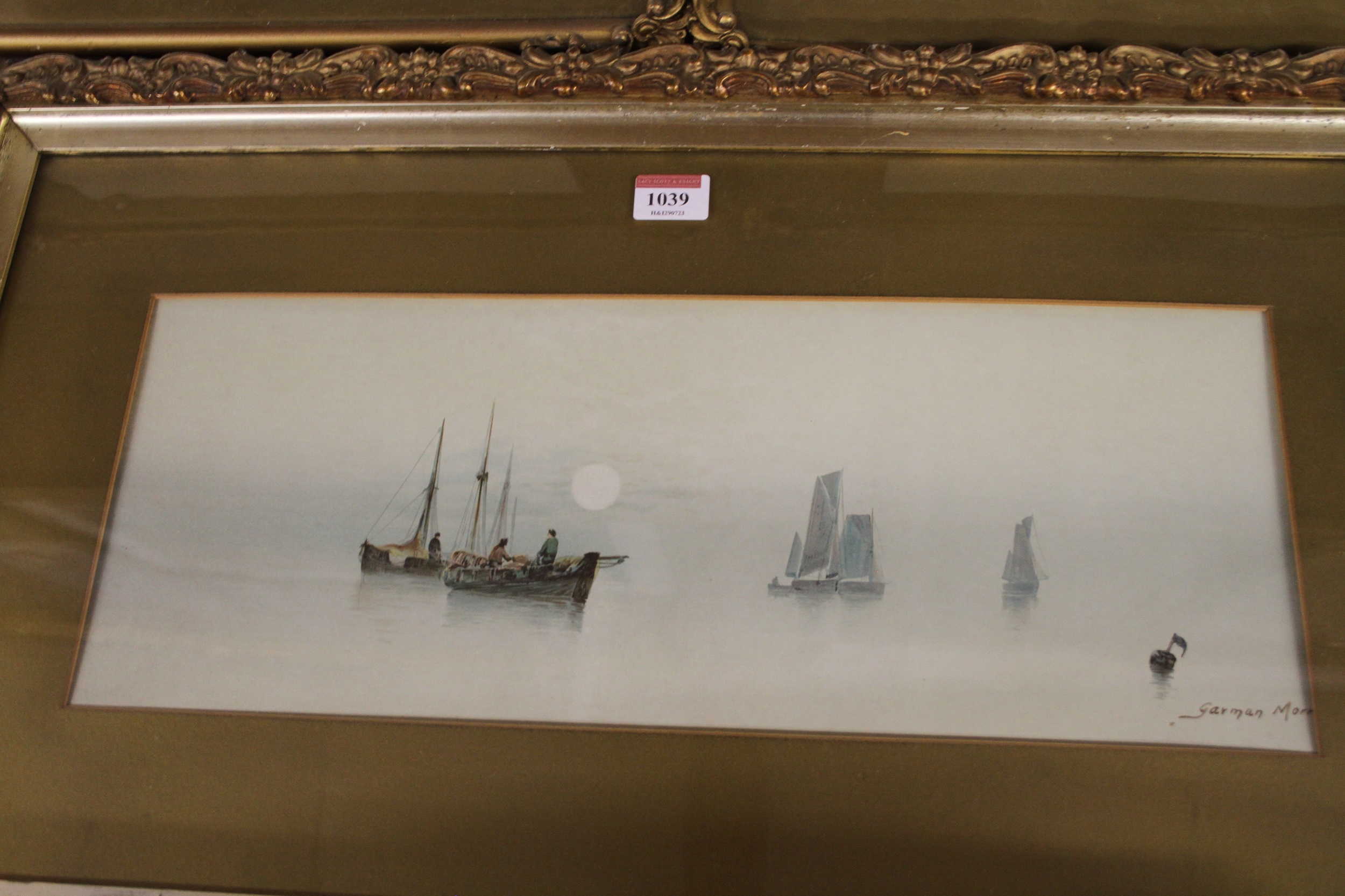 J. Wilson | Sailing vessels at sunrise | MutualArt