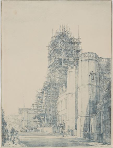 Muirhead Bone | Tom Tower of Oxford (1910) | MutualArt