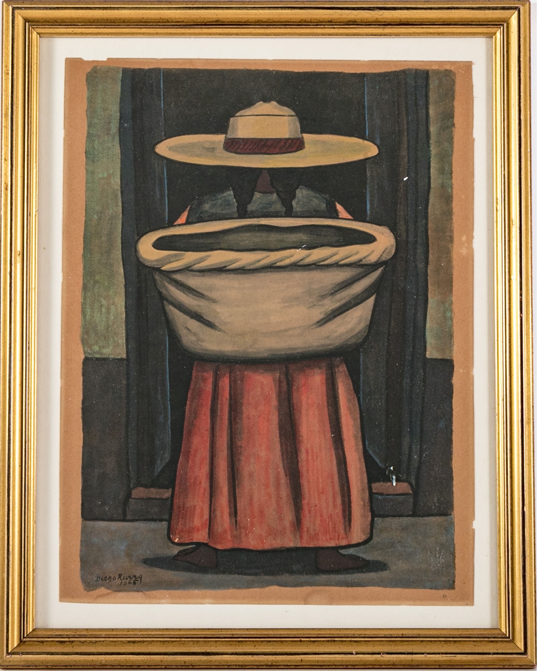 Diego Rivera | Girl With A Basket (1945) | MutualArt