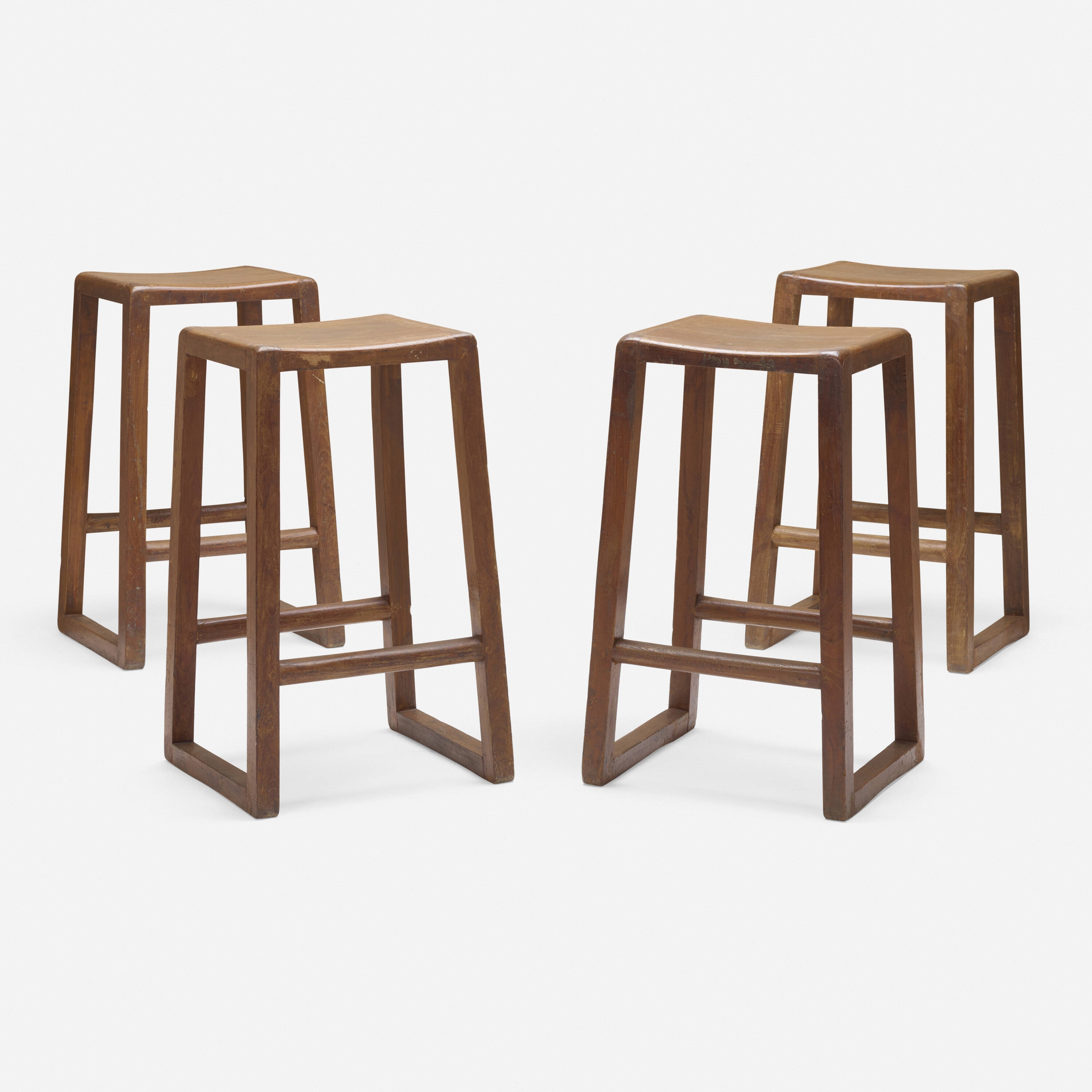 Pierre Jeanneret | Stools from Punjab University, Chandigarh, set of ...