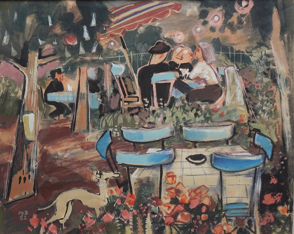 Paul Kurt Bartzsch | Sommerabend im Gartenlokal (1952) | MutualArt