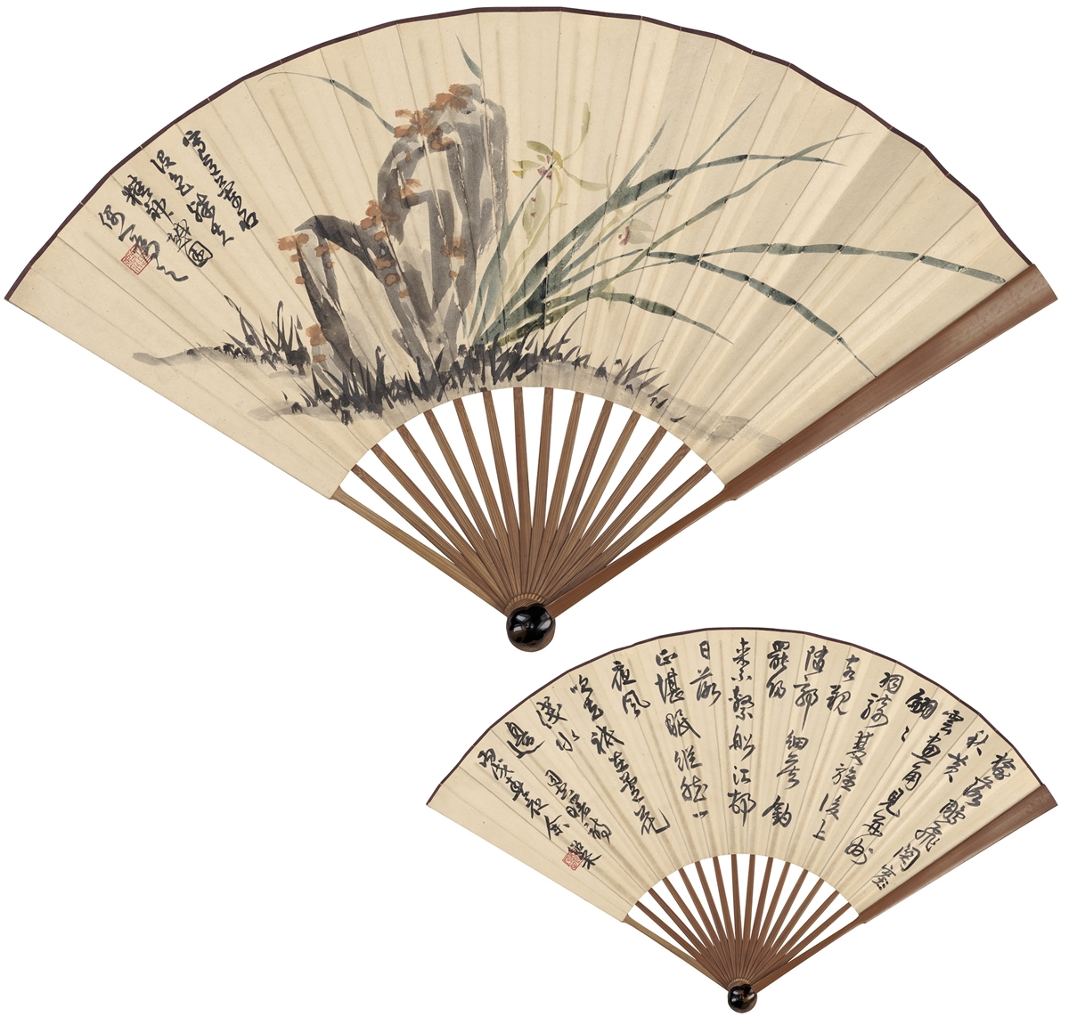 Yu Shaosong | ORCHID · POEM IN CURSIVE SCRIPT (1946) | MutualArt