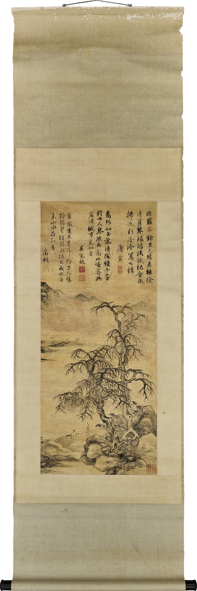 Tang Yin | Scholar Playing a Qing | MutualArt