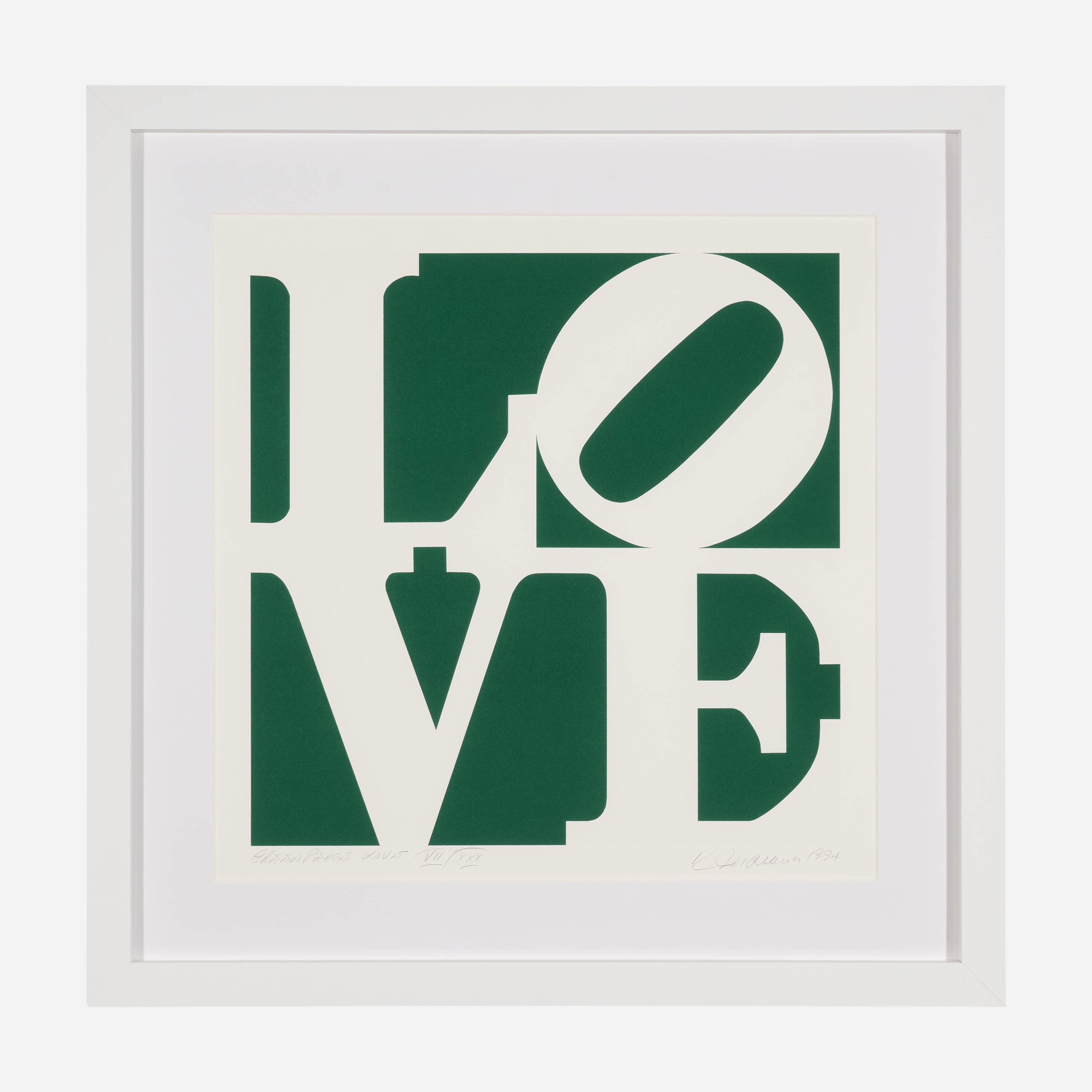 Robert Indiana | Green Peace Love (1994) | MutualArt