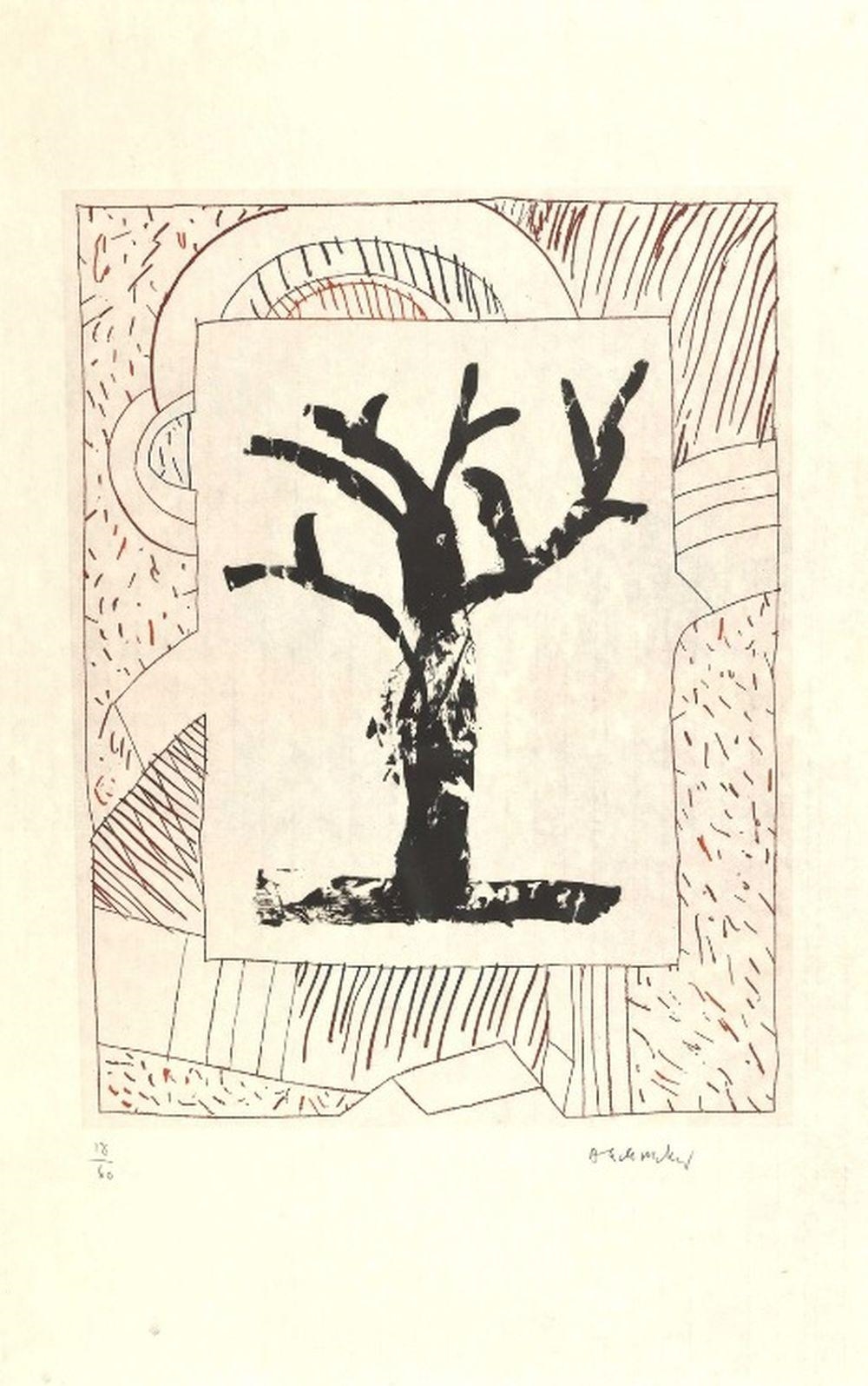 Pierre Alechinsky | Arbre central au rouge (1993) | MutualArt