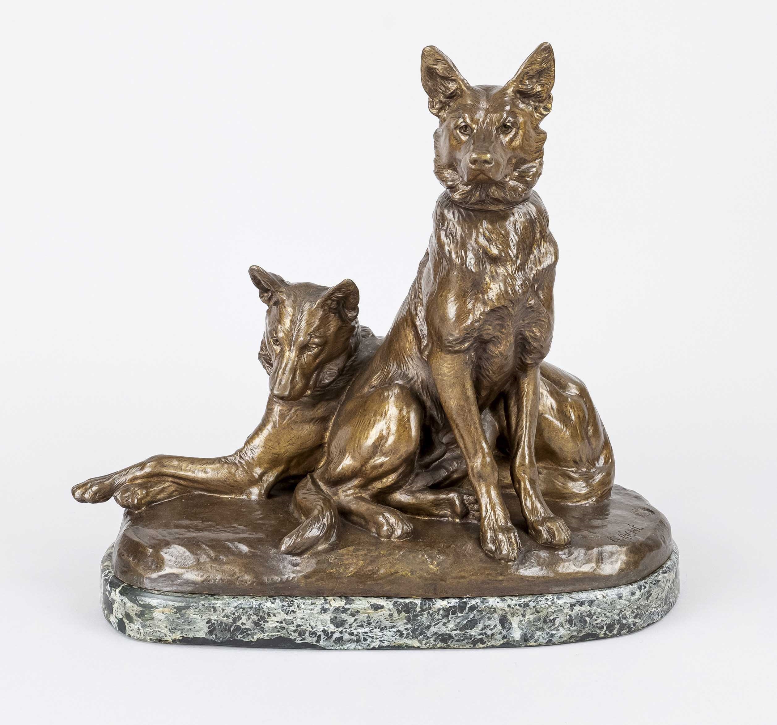 Louis Riché | large group of two shepherd dogs | MutualArt