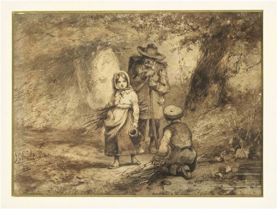 Jan Gerard Smits | Flatboats on the beach (1876) | MutualArt