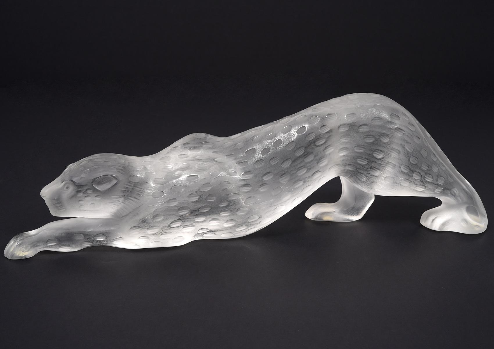 Marie-Claude Lalique | Lalique Clear & Frosted Crystal Panther | MutualArt