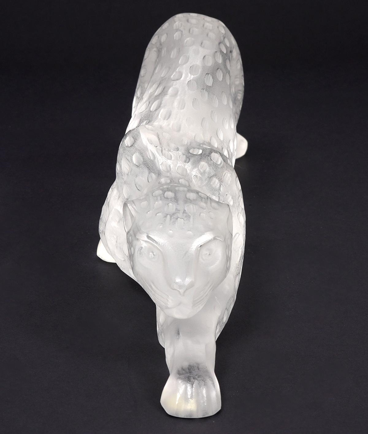 Marie-Claude Lalique | Lalique Clear & Frosted Crystal Panther | MutualArt